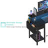 Inbox Zero Computer Desk with Monitor Stand, Gaming Desk with LED ...
