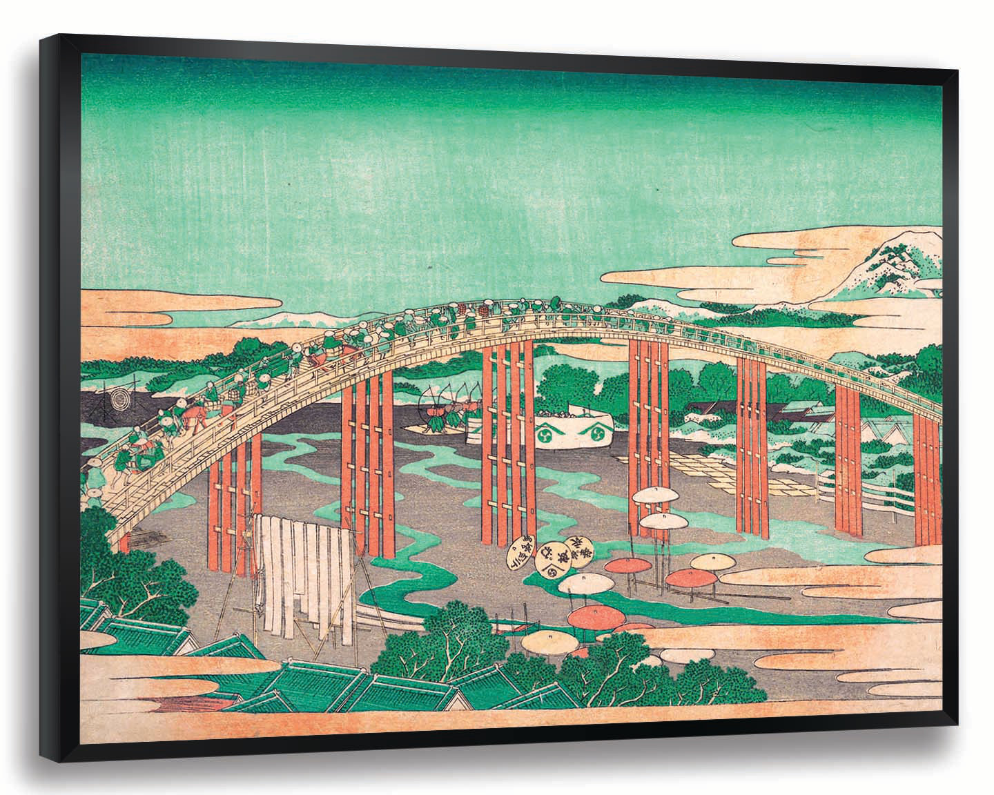 Vault W Artwork 'Japanese Bridge' by Katsushika Hokusai Framed Painting ...