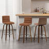Corrigan Studio® Swivel Upholstered Counter & Bar Stool With Solid Wood ...