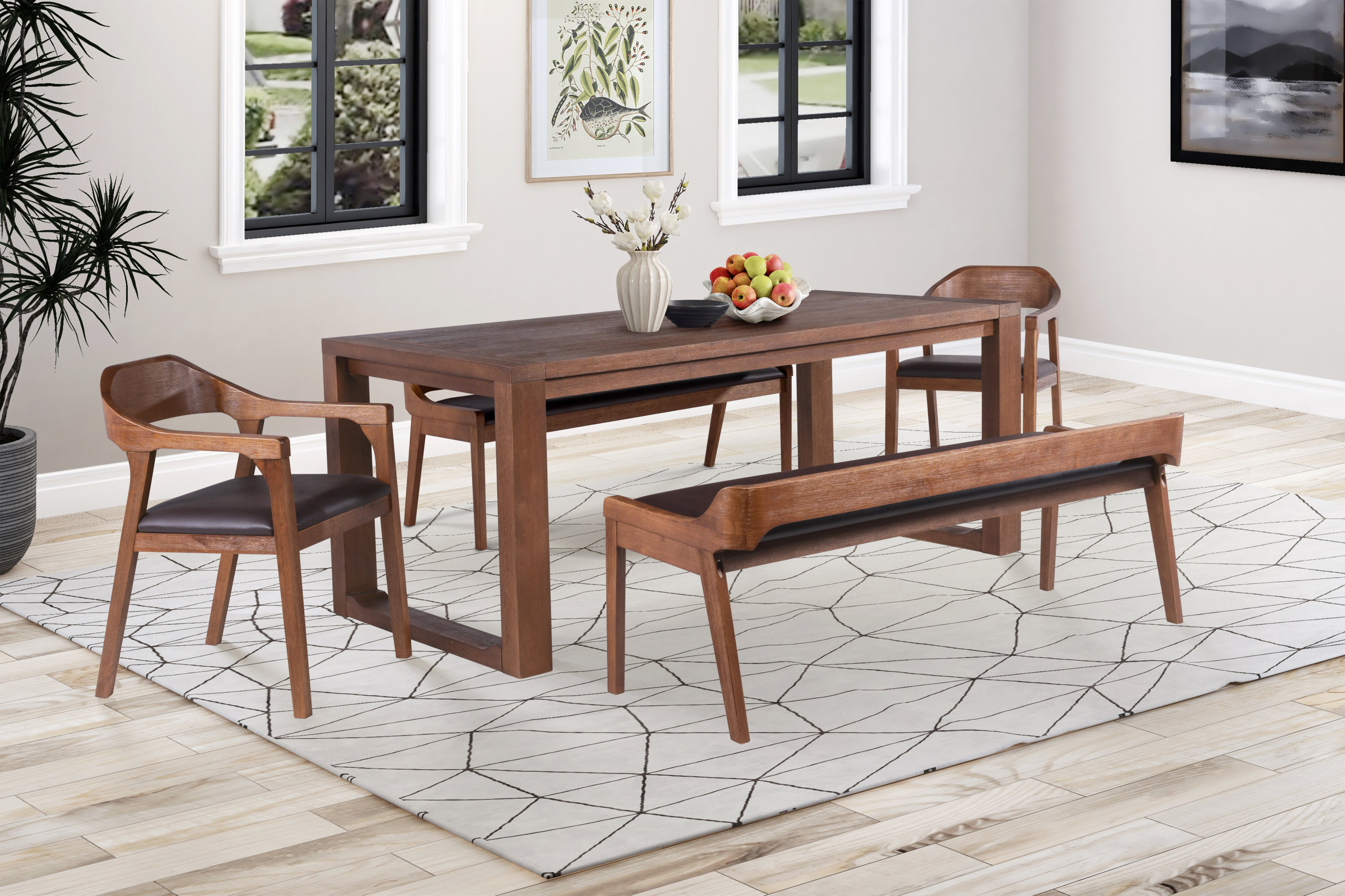 Wade Logan® Aybri 5 - Piece Extendable Solid Wood Trestle Dining Set ...