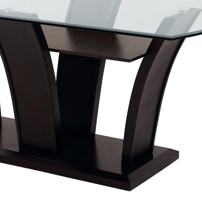 Red Barrel Studio® Bounaga 71.6'' L Dining Table with Glass Top | Wayfair