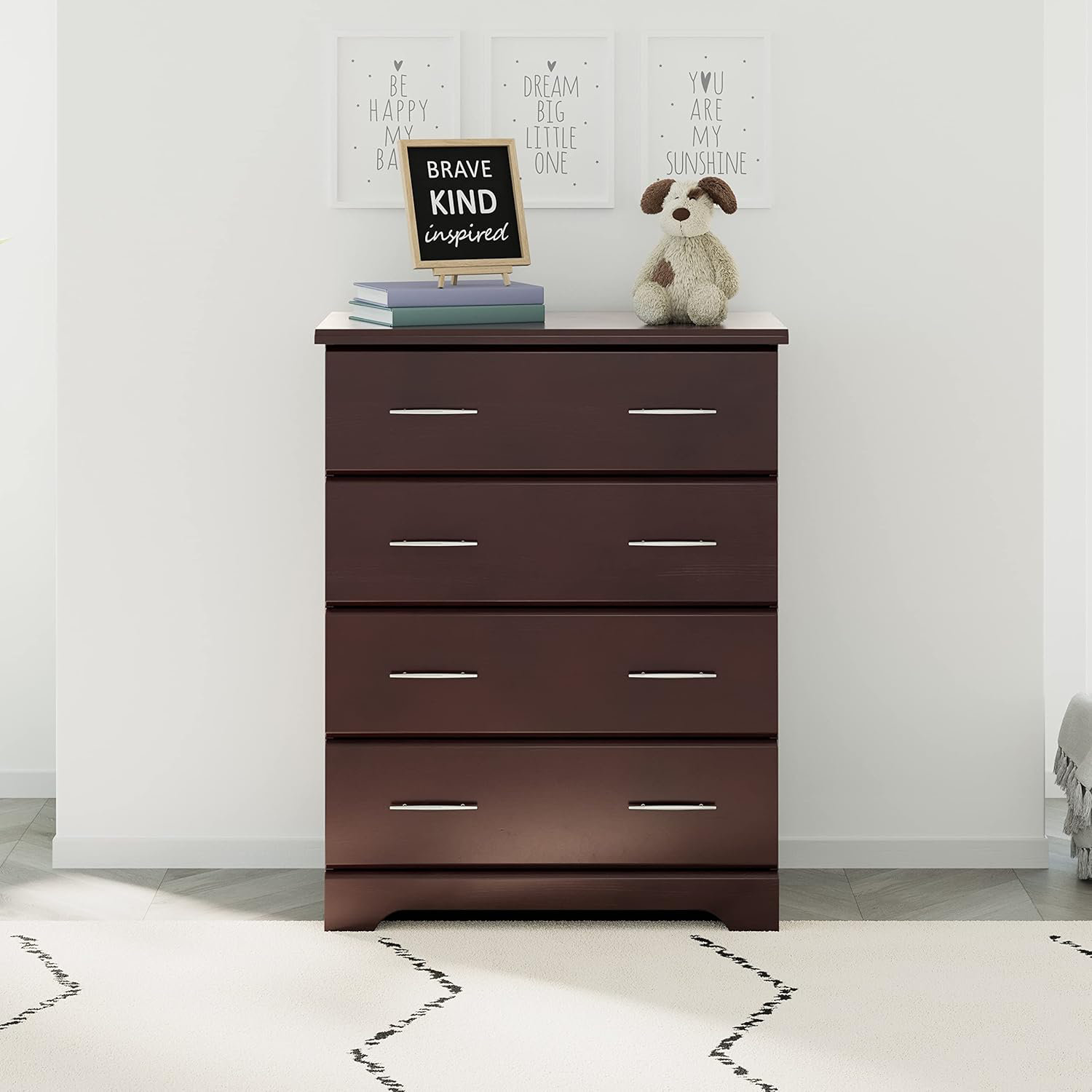Latitude Run® 4 Drawer Dresser (Grey) –Dresser For Nursery, 4 Drawer ...