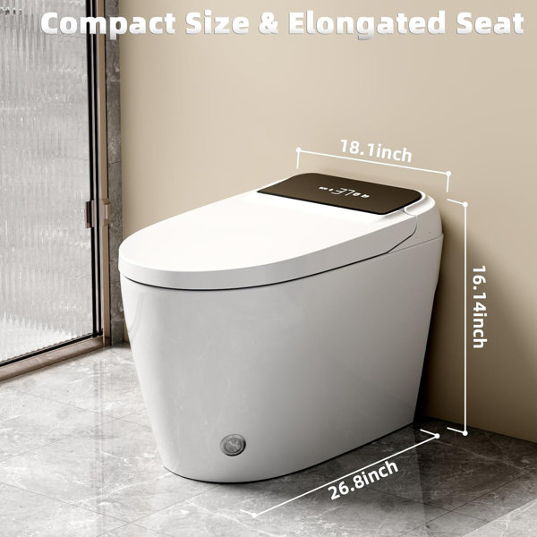 BCAN Smart Toilet With Tankless Bidet Wash, Auto-open Lid/seat, 1.28 ...