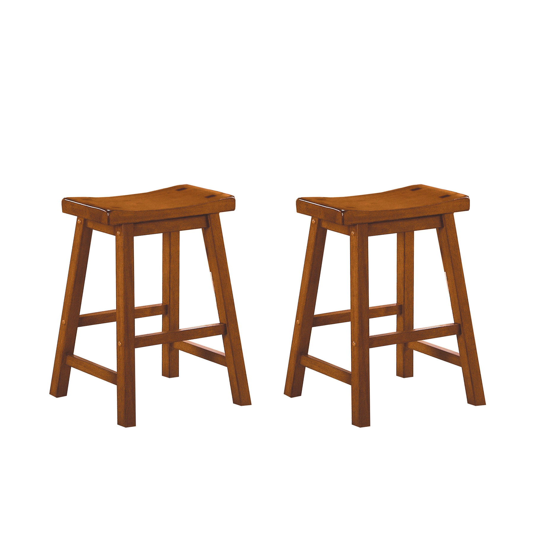 Winston Porter Casual Dining 18-Inch Height Saddle Seat Stools 2Pc Set ...