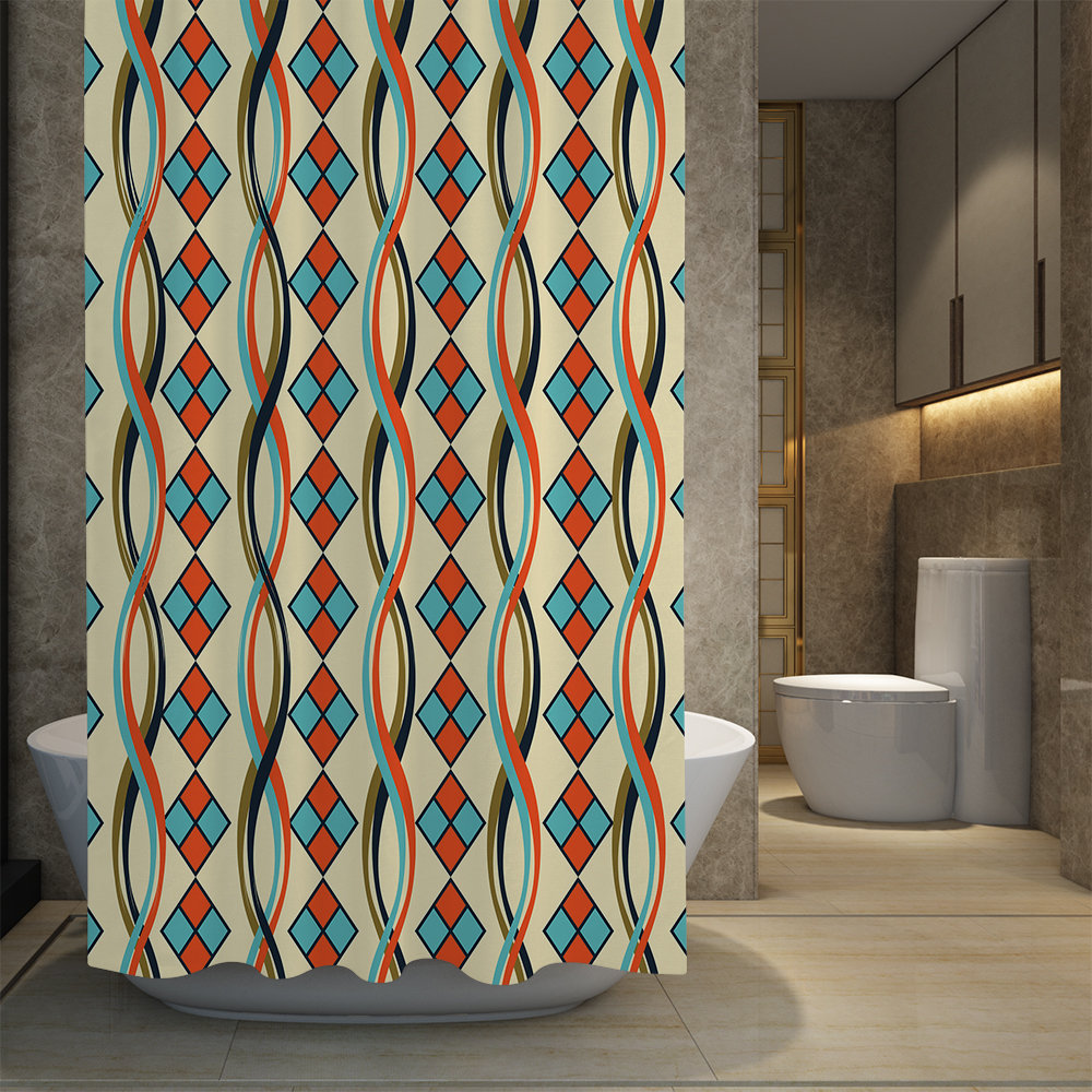 Corrigan Studio® Aurelio Geometric Single Shower Curtain | Wayfair