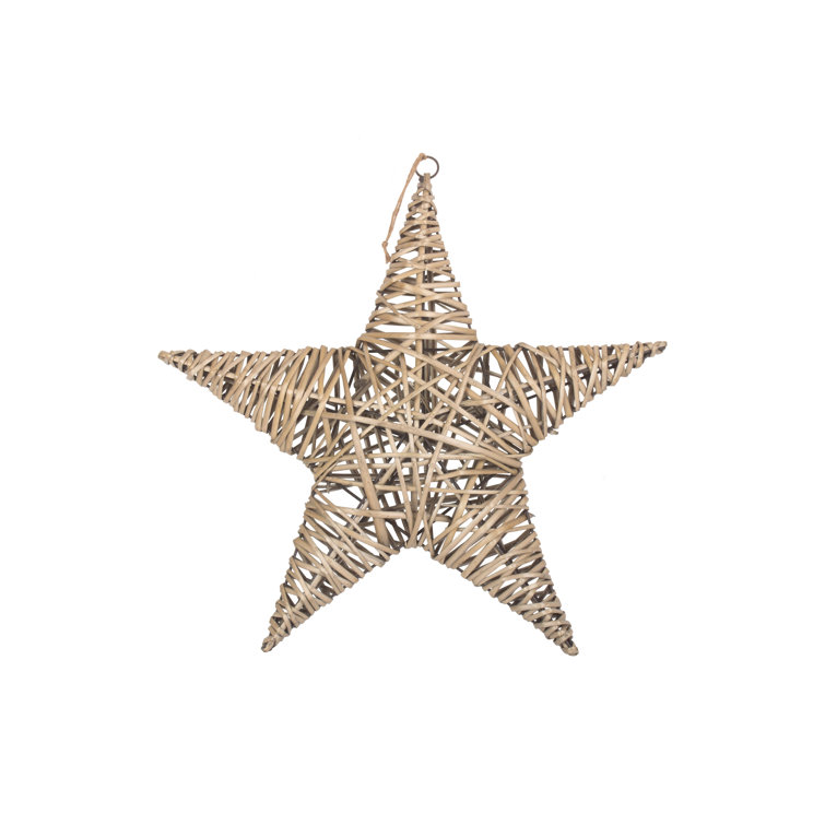 Highland Dunes Glossop Wicker Star Shaped Hanging Sculpture | Wayfair.co.uk