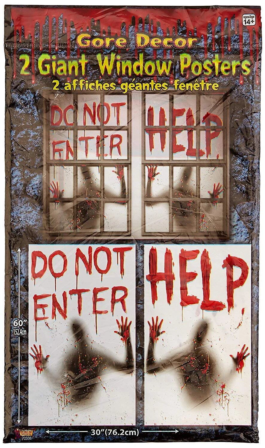 The Holiday Aisle® Halloween Bloody Window Posters (2 Piece Giant) (1 ...