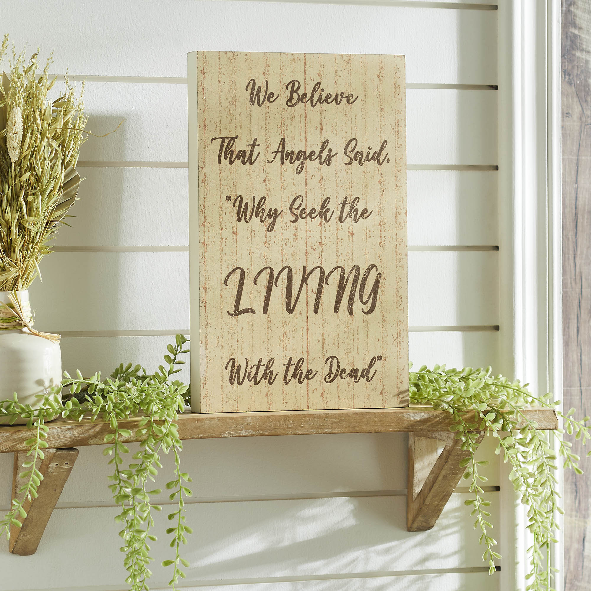 VHC Brands Celebrate Grace We Believe That Angels Said MDF Wall Sign ...