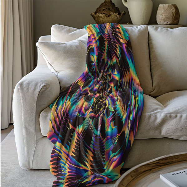 MentionedYou Psychedelic Spectrum - 1 Piece Premium Sherpa Blanket ...
