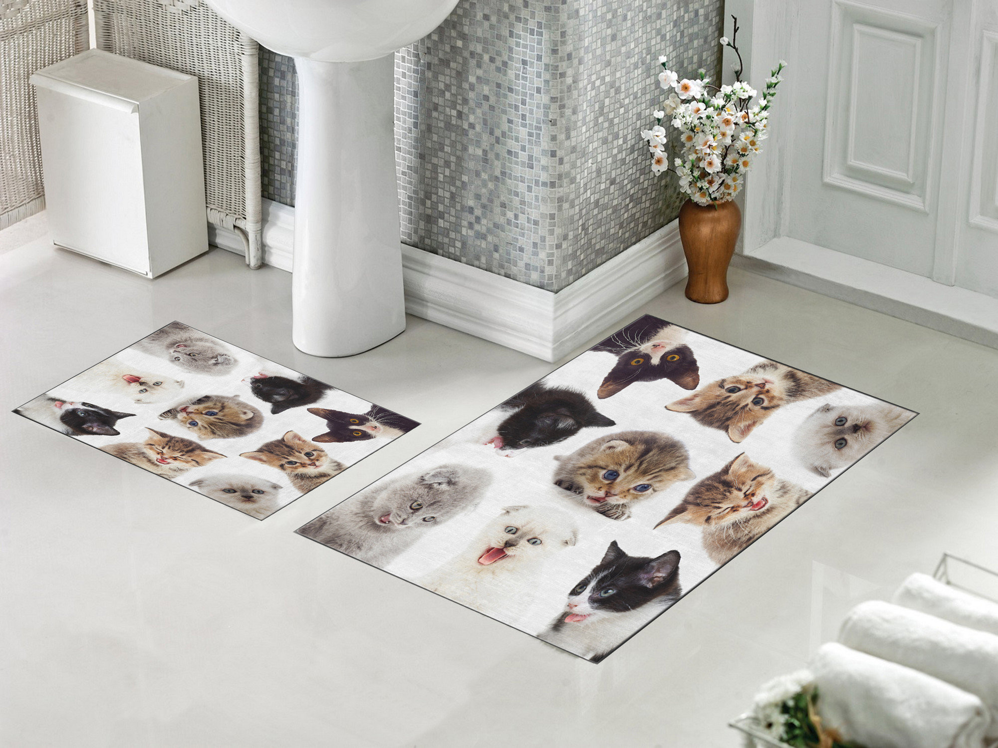 East Urban Home Distiny 2 Piece Bath Mat Set | Wayfair