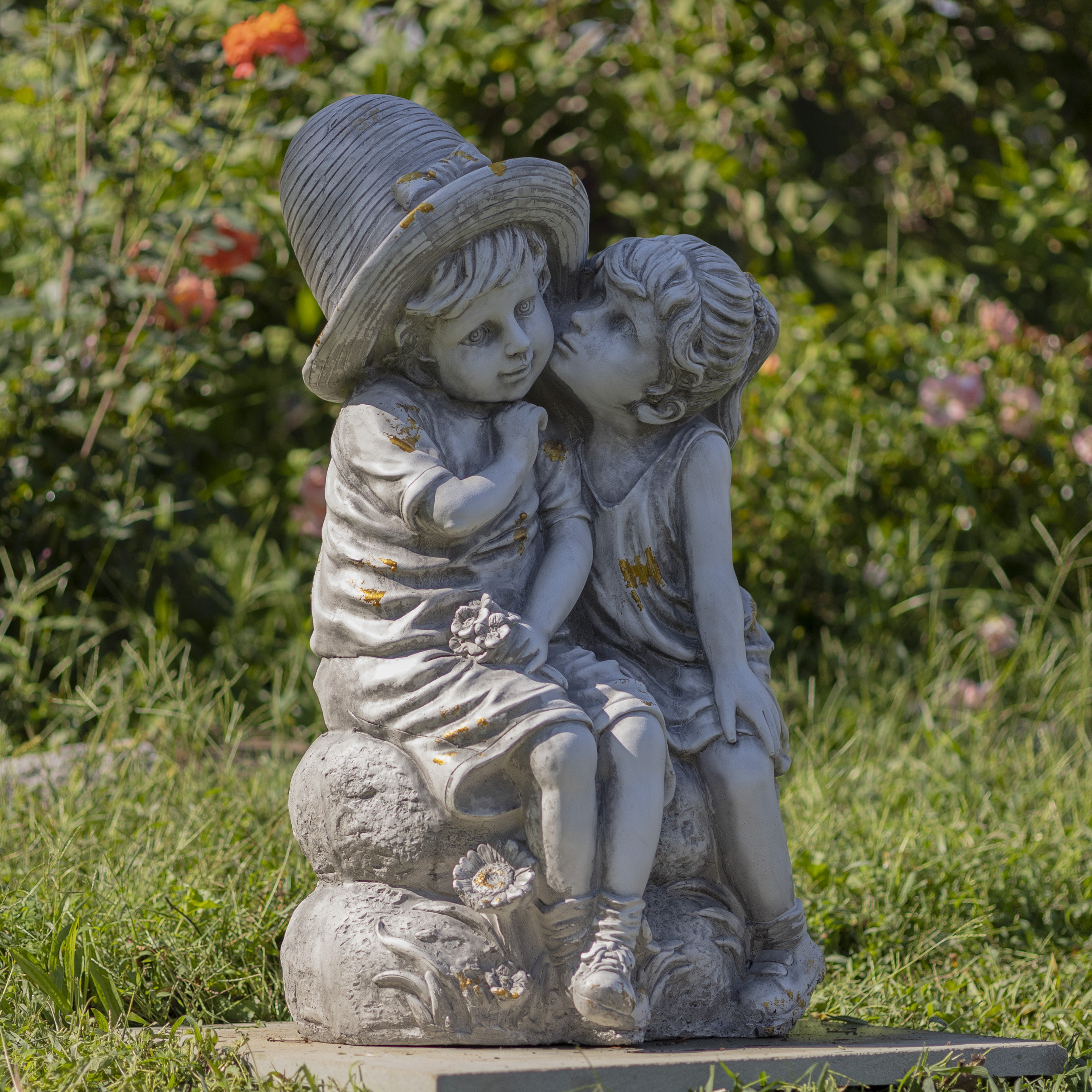 Arlmont & Co. Sweet Country Boy And Girl Statue | Wayfair