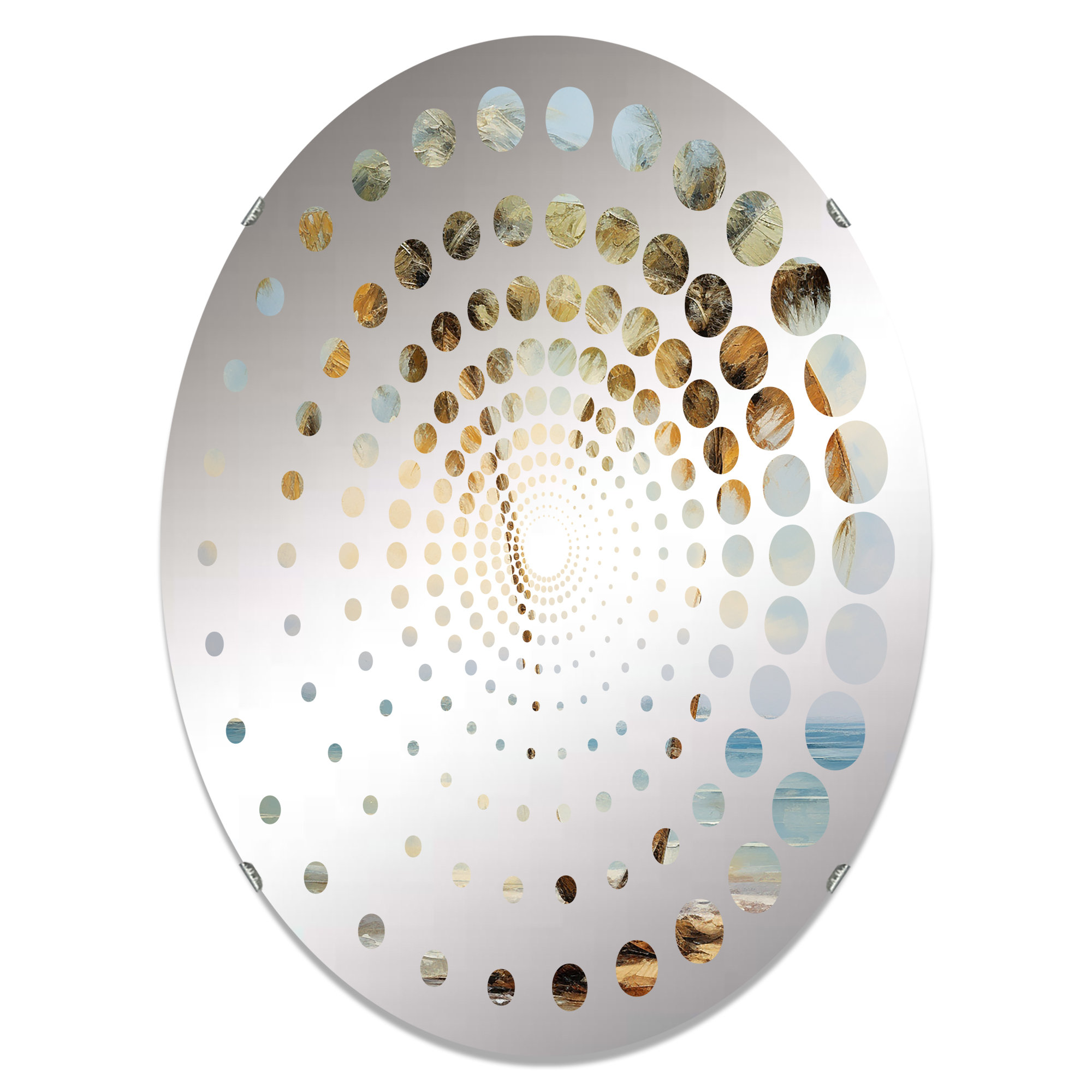 Design Art Bronze Beach Sunny Palms Embrace - Spiral Dot Decorative ...