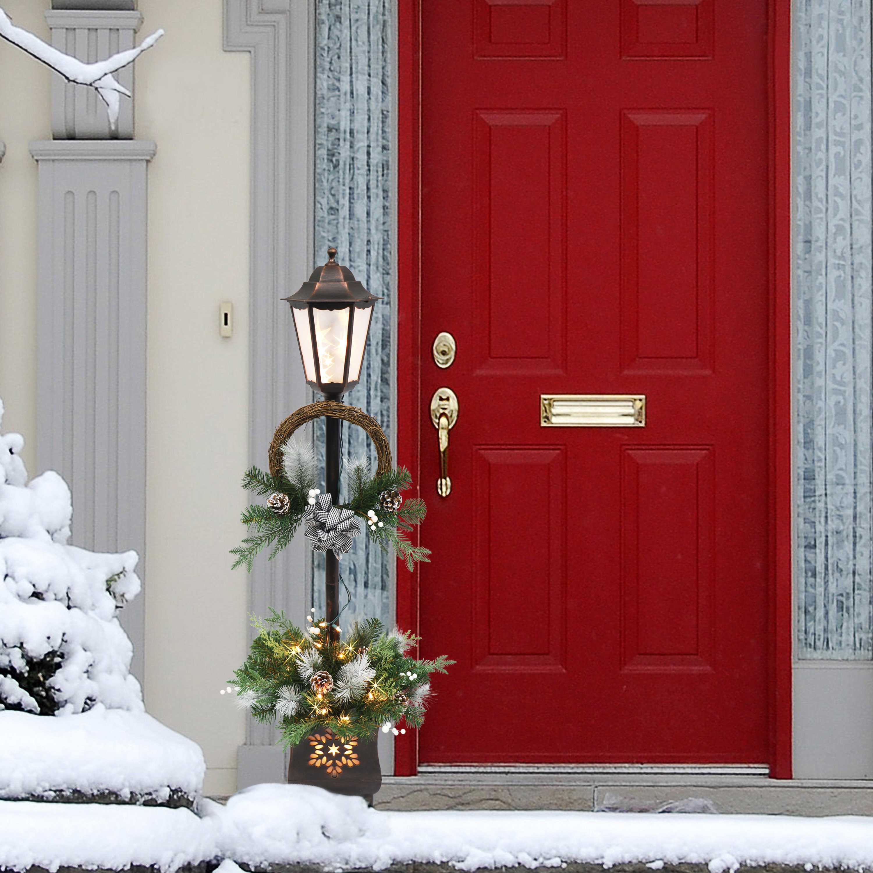 The Twillery Co.® Pre-lit Christmas Lamp Post Lighted Display & Reviews ...