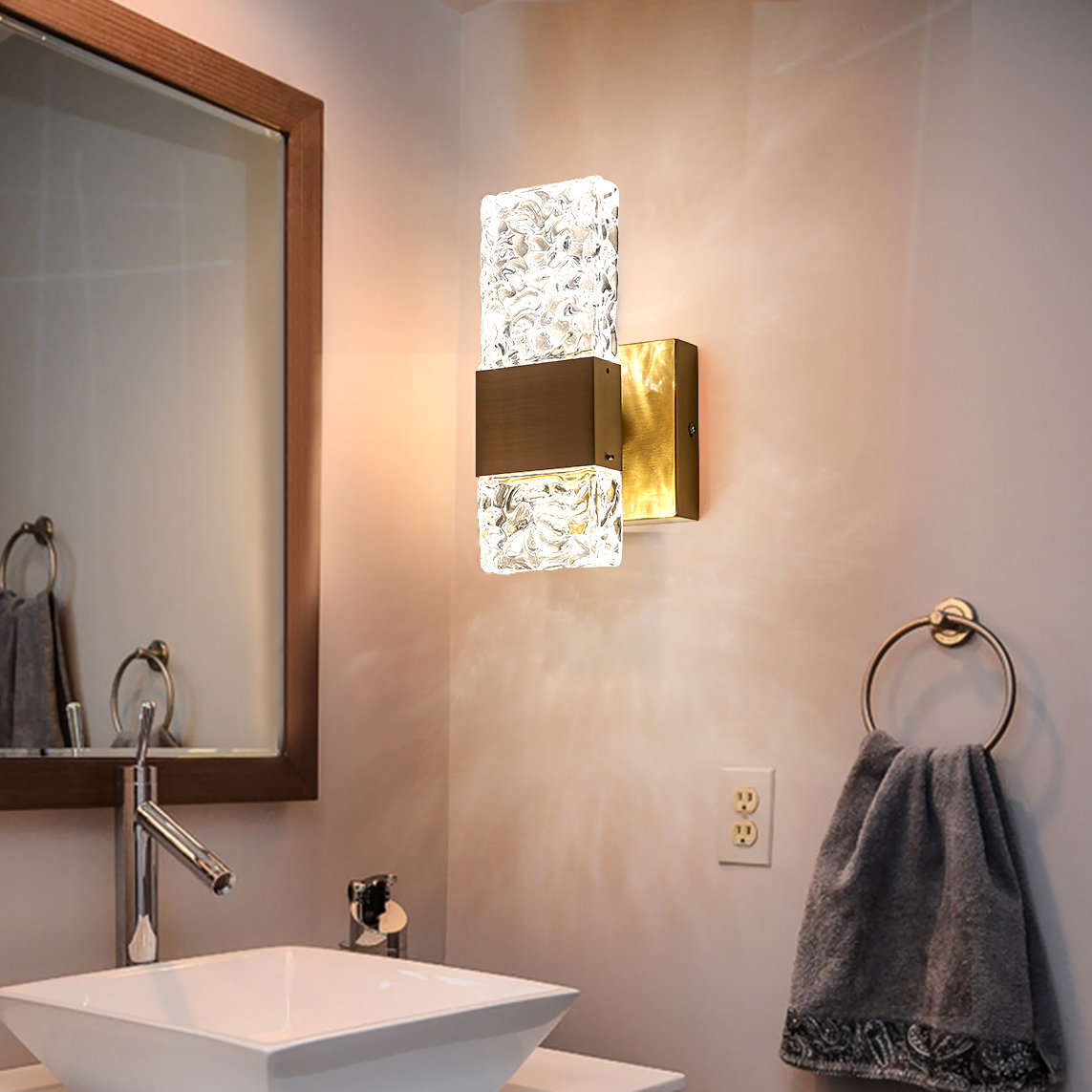 Mercer41 Lauralie LED Crystal Bathroom Vanity Wall Light & Reviews ...