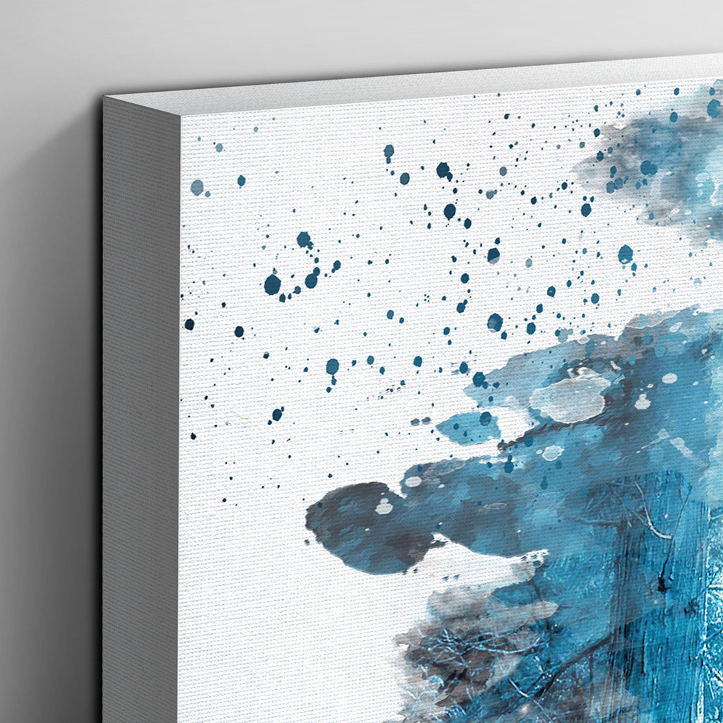 Alpen Home 'Black Wolf in Blue Forest' Graphic Art Print | Wayfair.co.uk