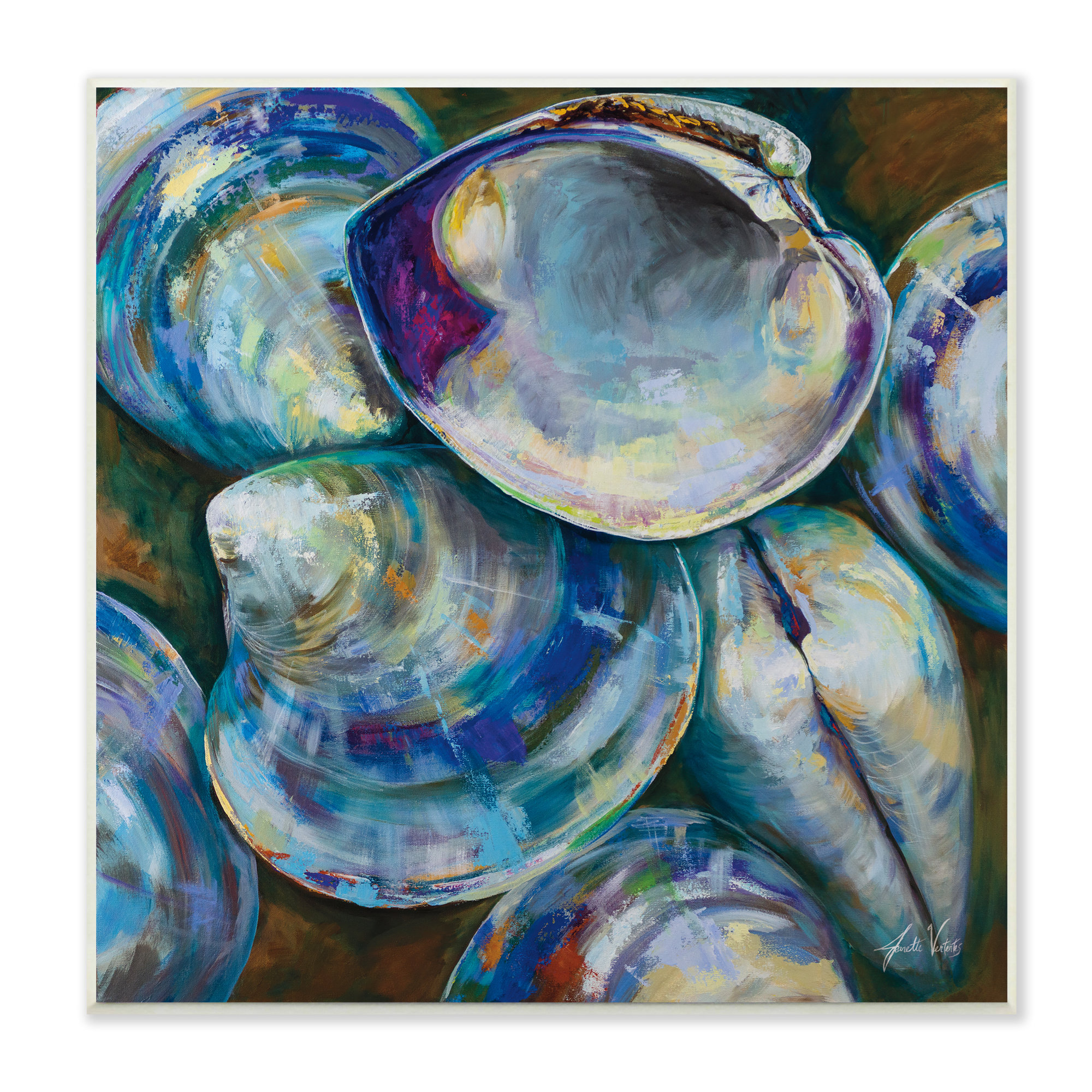 Stupell Industries Modern Clam Shells Coastal Invertebrate Seashell ...