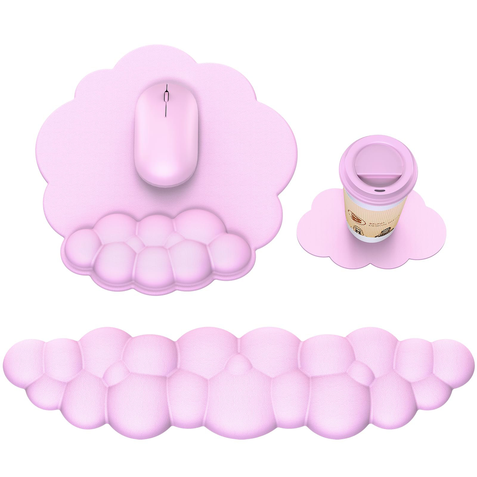 Latitude Run® Ergonomic 3-Piece Cloud Mouse Pad Set With Wrist Rest ...