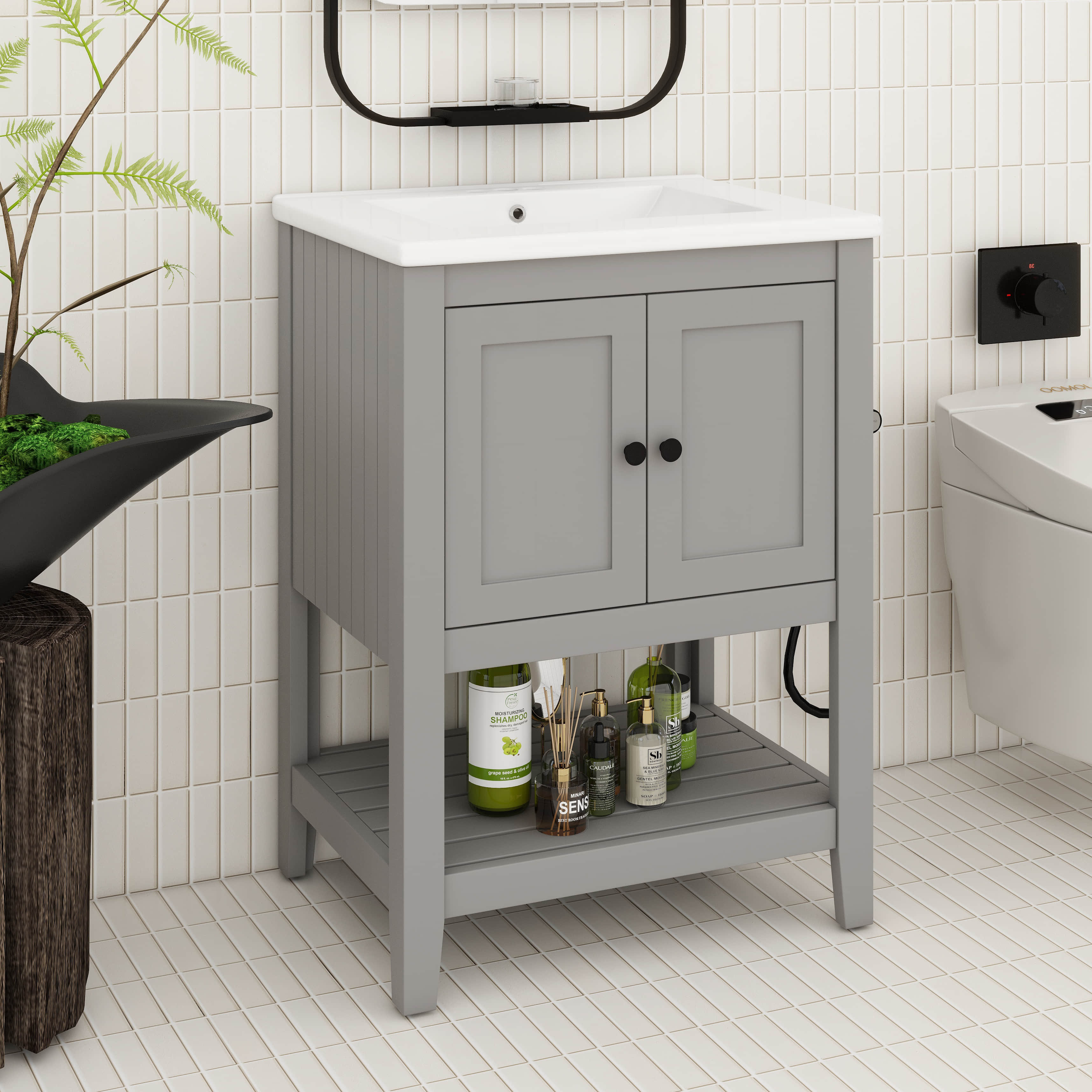 Yikong 24 Inch Bathroom Vanity With Sink, Single Bathroom Vanities ...