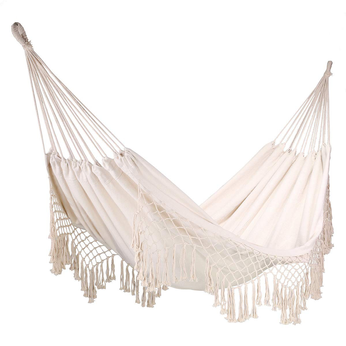 Bungalow Rose Hammock Chair Swing Hanging Cotton Rope Hammock Swing ...