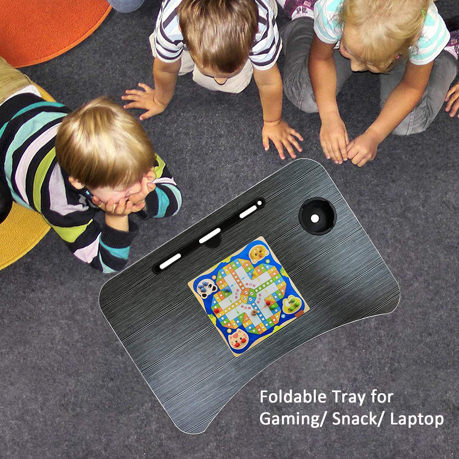 Inbox Zero Bed Laptop Table, 26.8 Inch Extra Wide Lap Desk With Cup ...