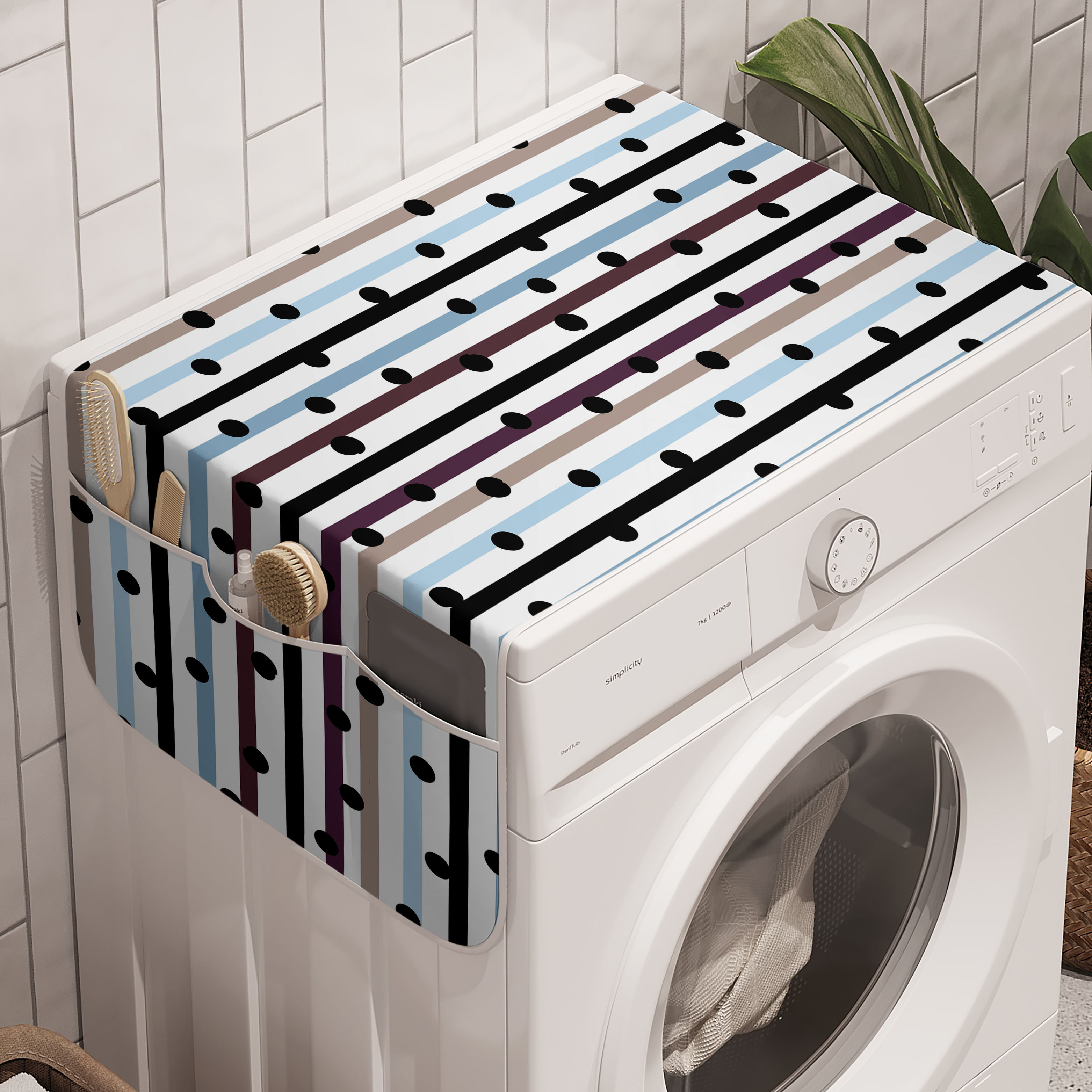 Ambesonne Geometric Washing Machine Organizer Pack of 2 47" x 18.5 ...