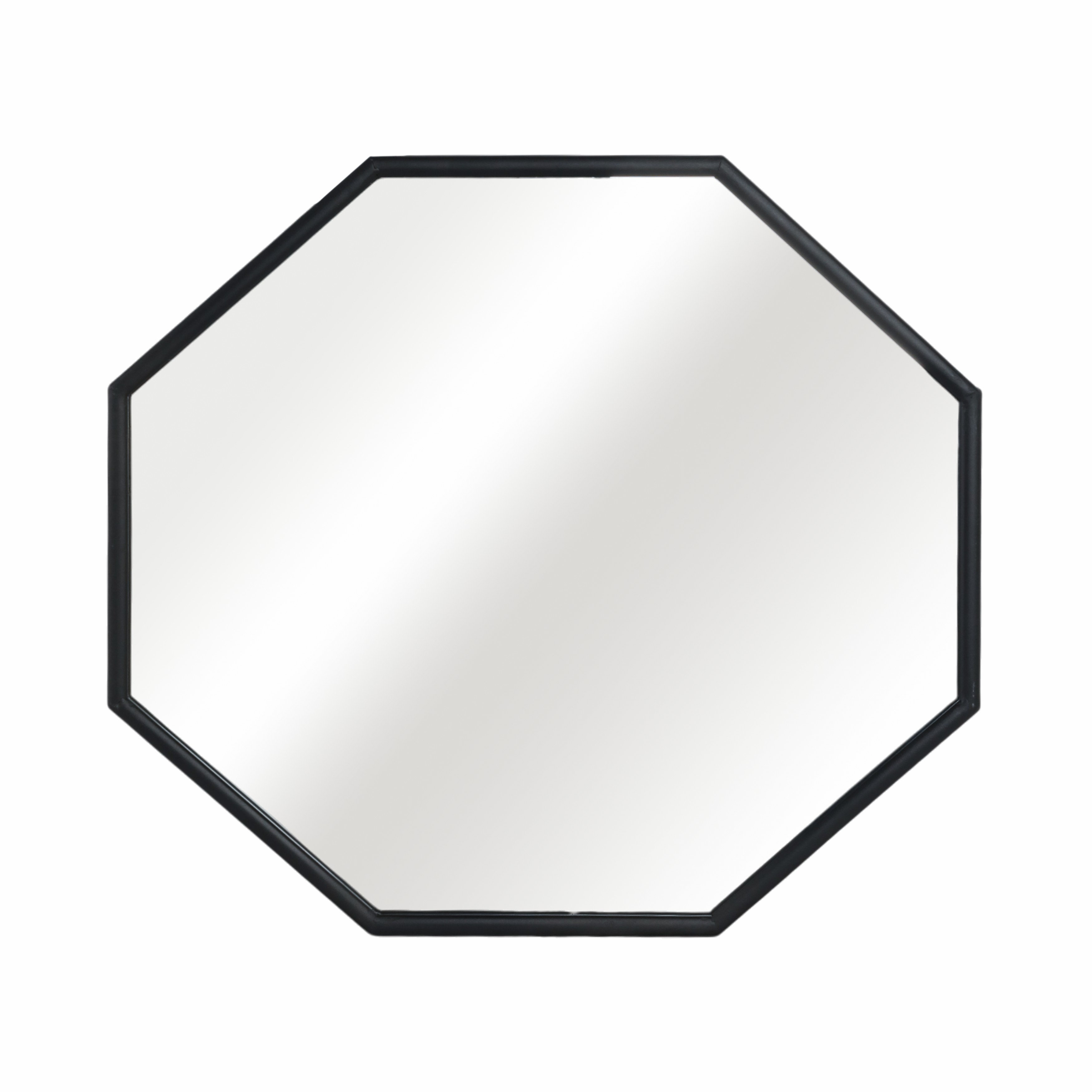 Mercer41 Andraia Mirror Metal Wood Glass MDF Octagon Wall Design 32 ...