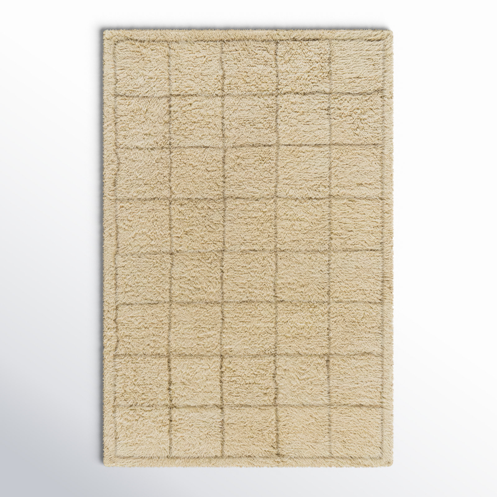 Joss & Main Anemone Grid Wool Shag Rug | Wayfair