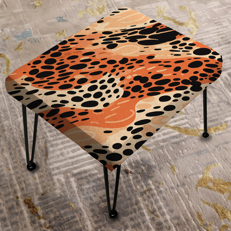 Design Art Sunset Color Cheetah Spots - Animal Print Rectangle Ottoman ...