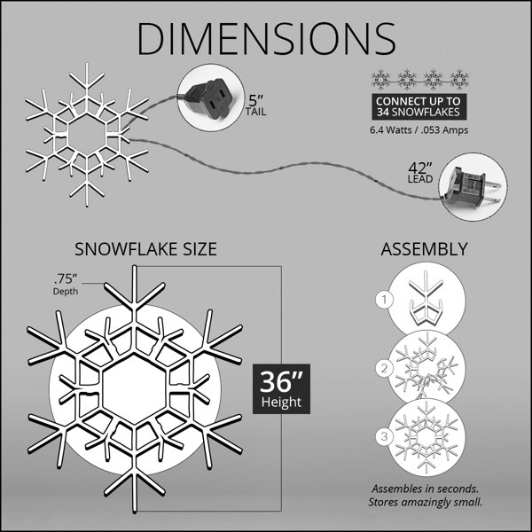The Holiday Aisle® LED Folding Snowflake & Reviews | Wayfair