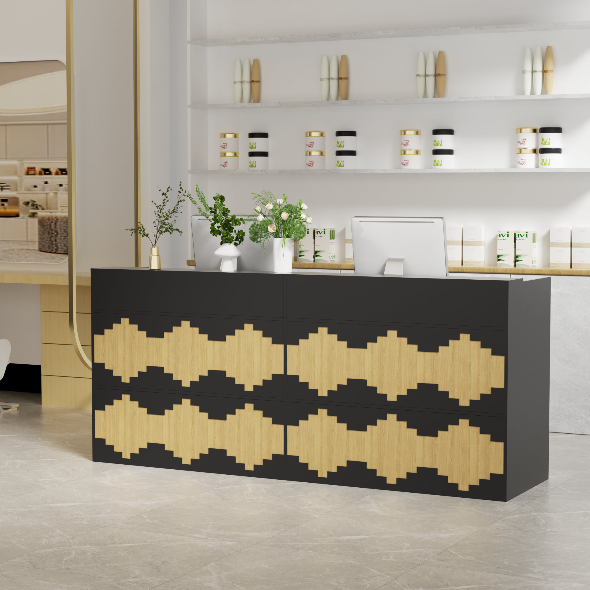 Ebern Designs Reception Counter Desk, Front Counter Desk,Modern Retail ...