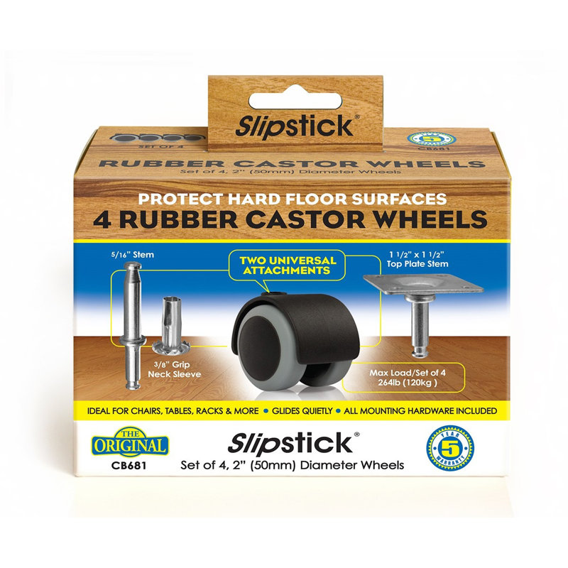 Slipstick 2" Floor-Protecting Rubber Caster Wheel with Stem & Reviews ...