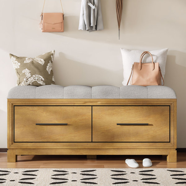 Latitude Run® 42.98" Wide Flip-Top Storage Bench With Removable Cushion ...