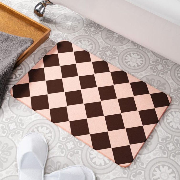 East Urban Home Diamond Tile Rectangle Bath Mat | Wayfair.co.uk