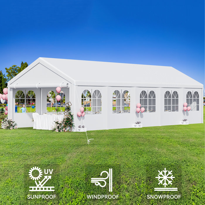 YITAHOME Outdoor White Party Tent with Windows & Reviews | Wayfair