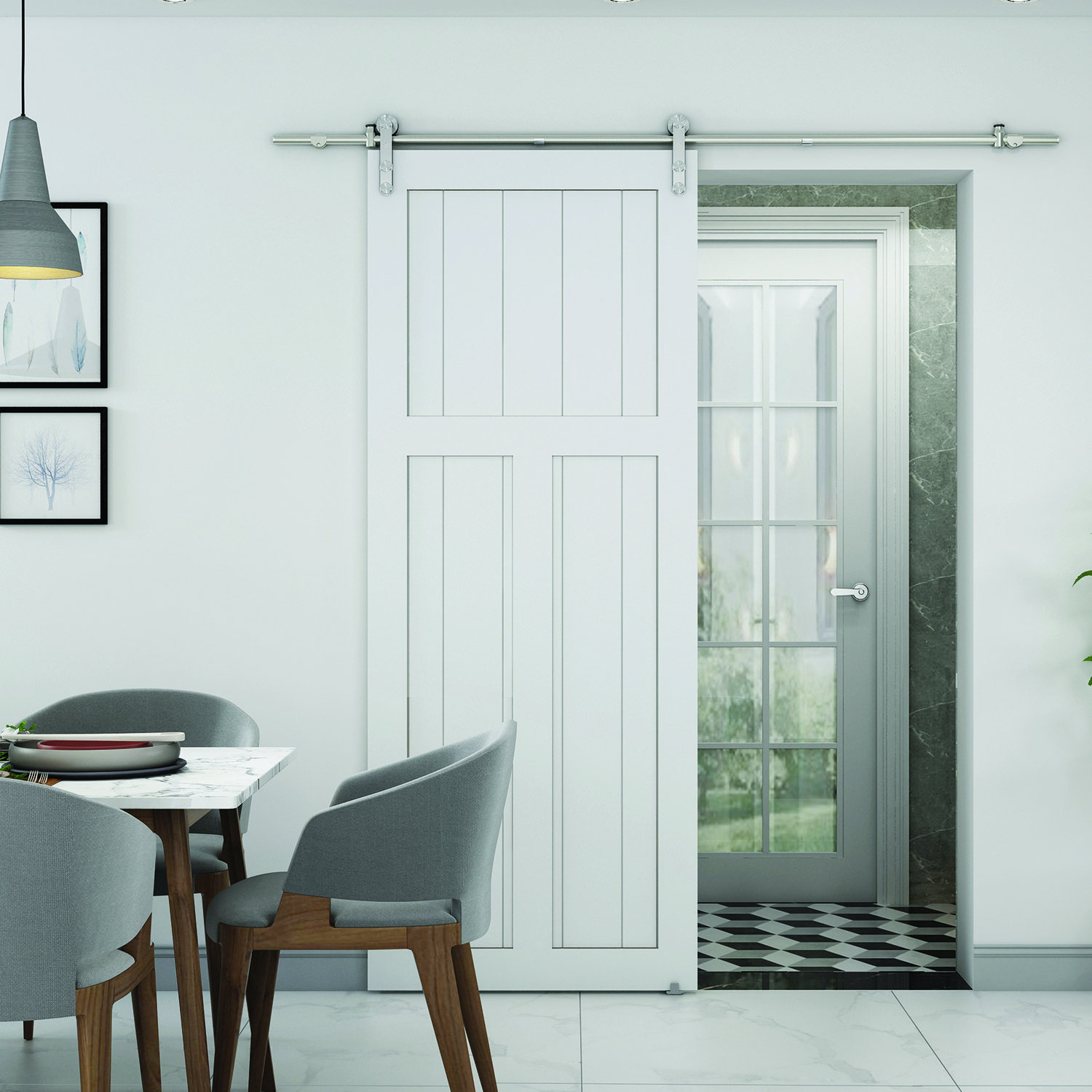 Renin G-Loft Round Standard Single Track Barn Door Hardware Kit | Wayfair