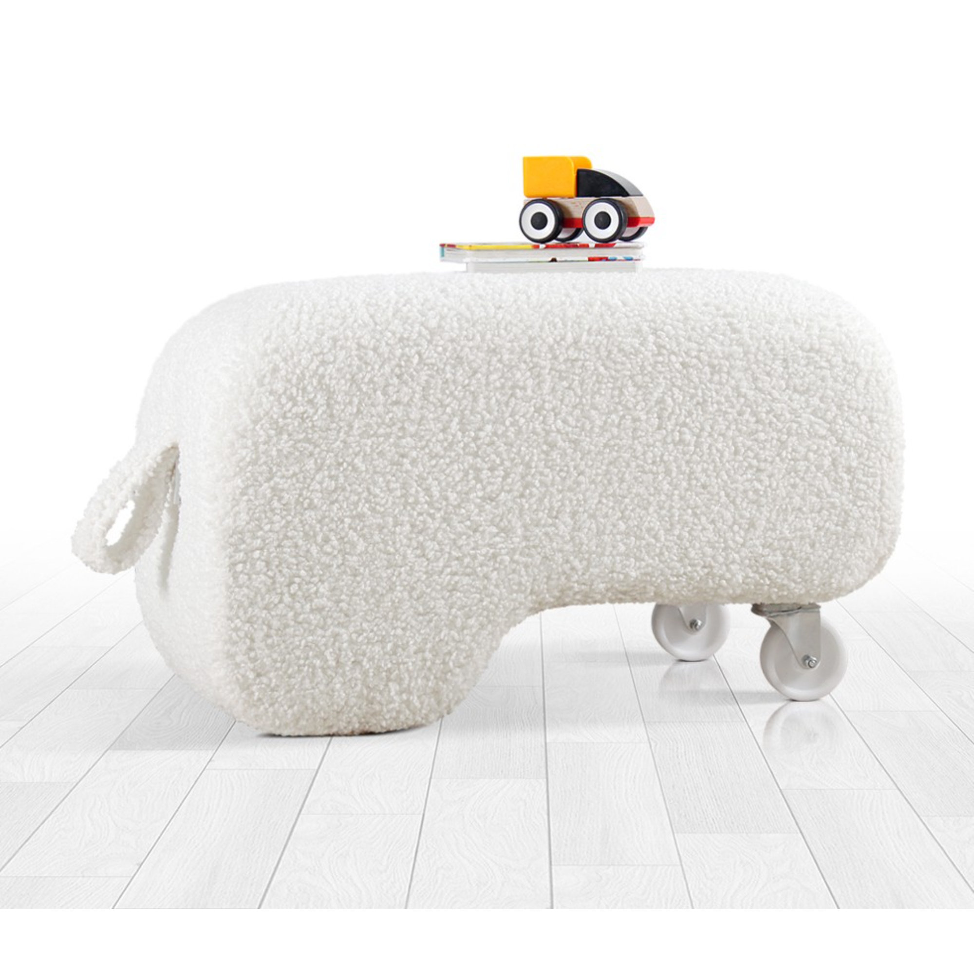 East Urban Home Jadeth 22.8" Wide Faux Fur Novelty Footstool Ottoman ...