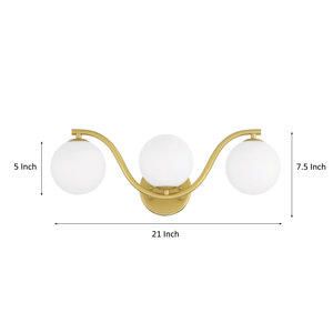 Mercer41 Reshmi 3 - Light Gold Seel Wavy Dimmable Vanity Light | Wayfair