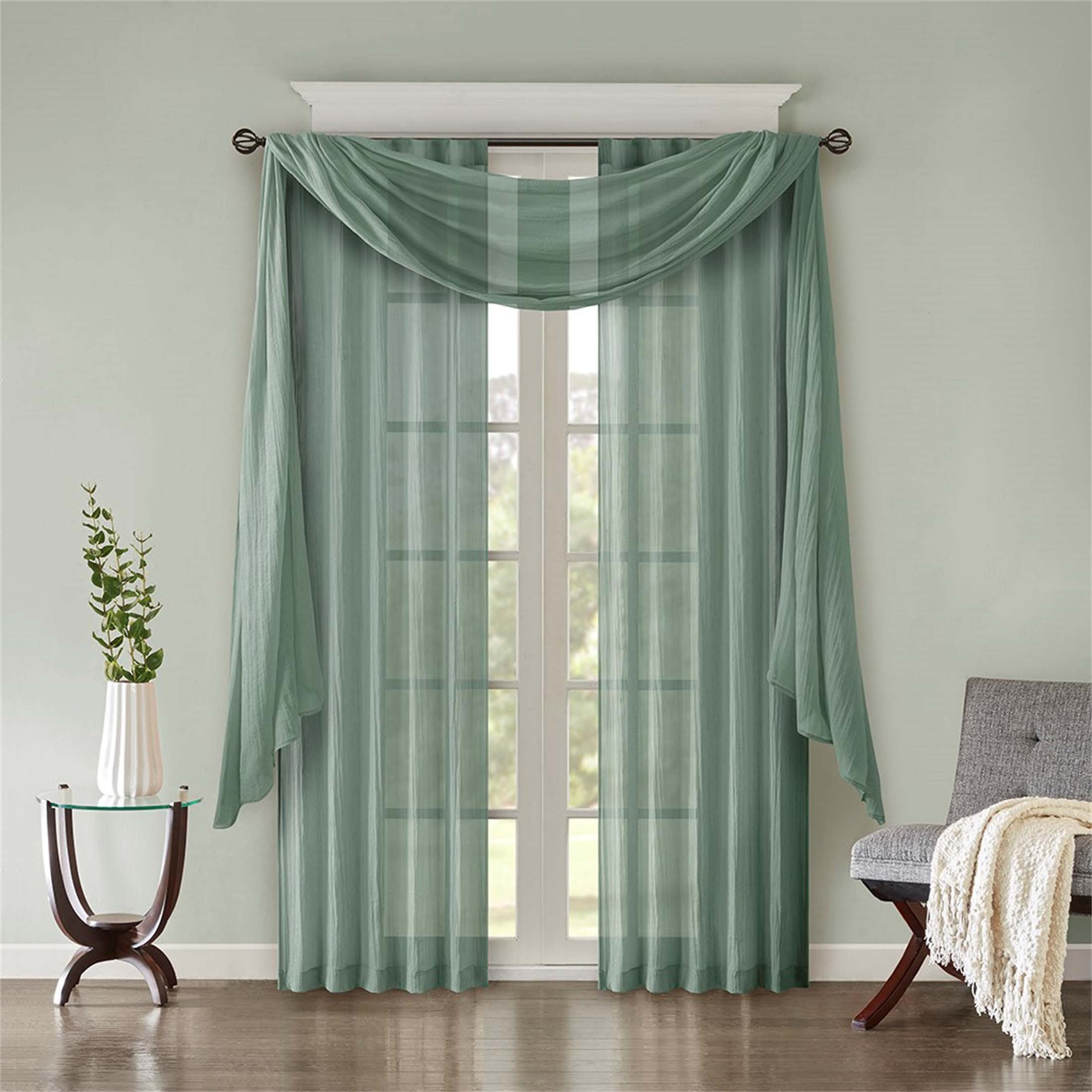 Red Barrel Studio® Angelos Polyester Sheer Window Scarf Panel | Wayfair