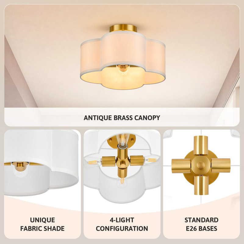 Mercer41 Semi Flush Mount Ceiling Light | Wayfair