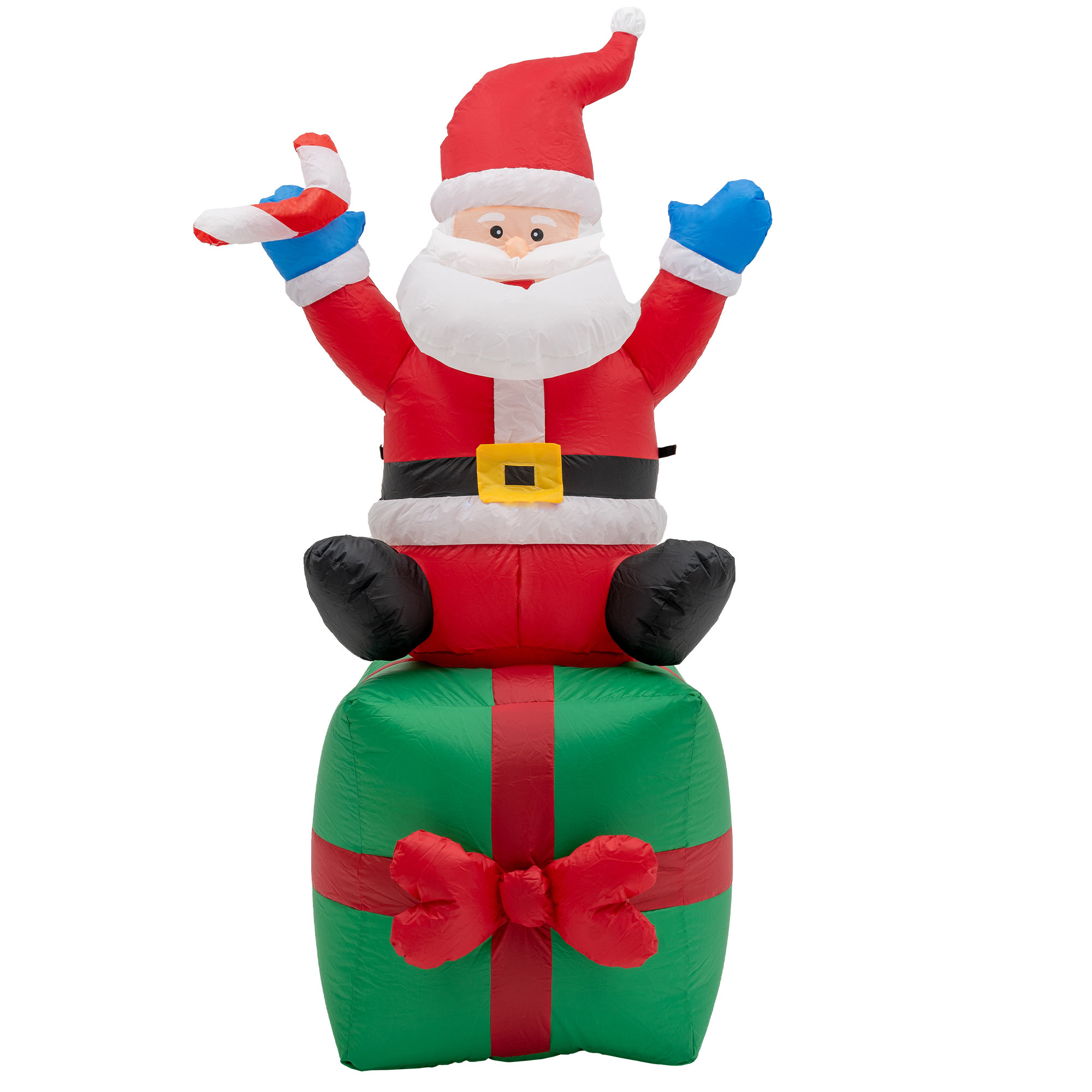 The Holiday Aisle® Inflatable Santa 6ft Height Reusable Bright Color ...