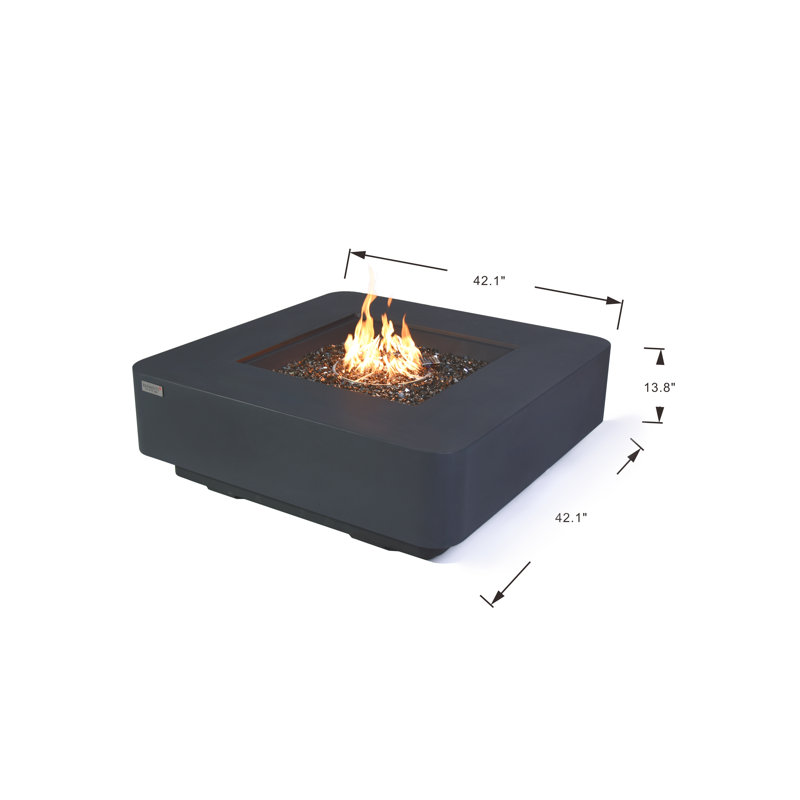 Elementi Bergamo & Lucerne 42" Square Rounded Corner Fire Pit Table ...