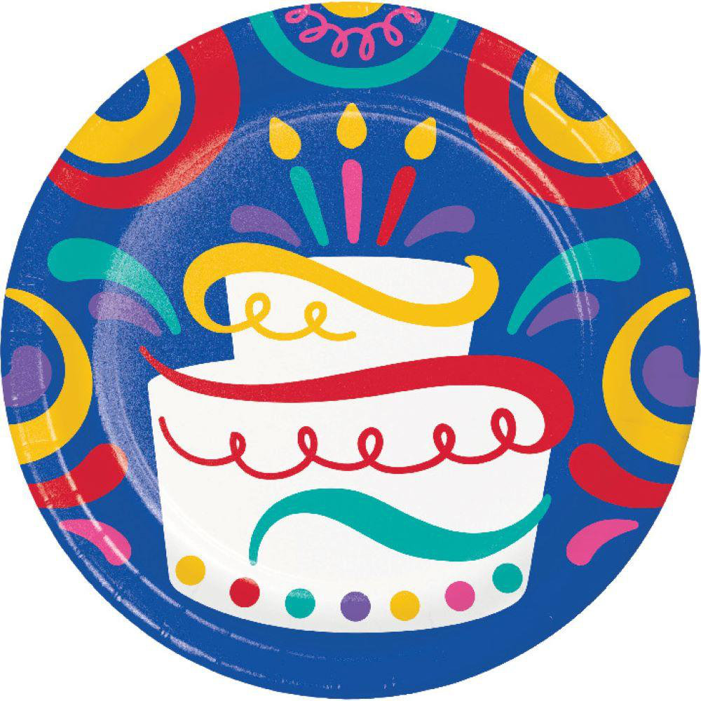 Creative Converting Birthday Swirls Cake Dessert Plates, 24 ct. | Wayfair