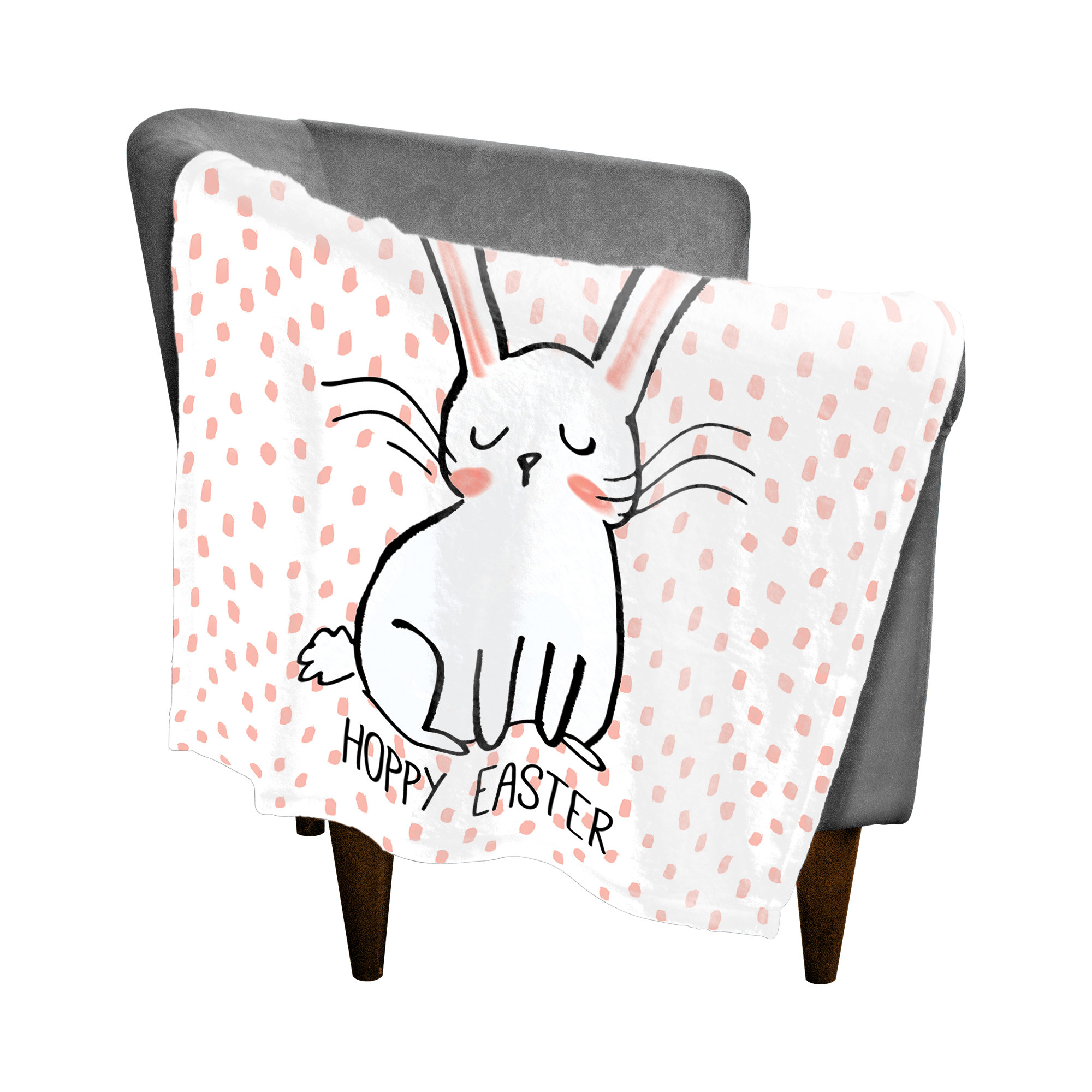 Designs Direct Creative Group Hoppy Easter Fleece Throw | Wayfair