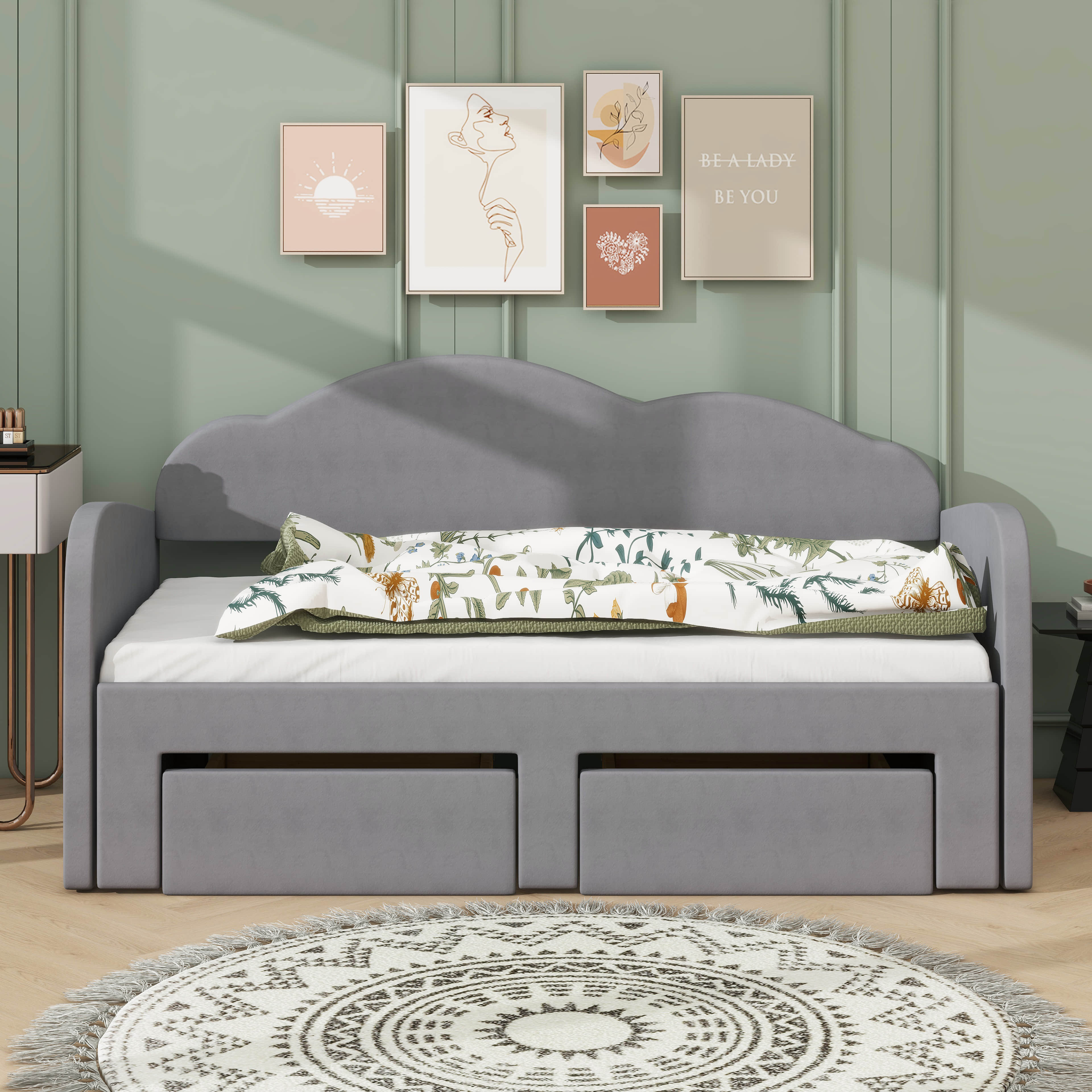 House of Hampton® Twin-Sized Upholstered Daybed Featuring A Cloud-Like ...
