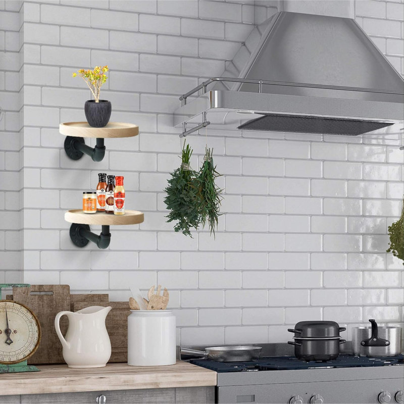 Williston Forge Jetmir 2 Piece Round Floating Shelf | Wayfair