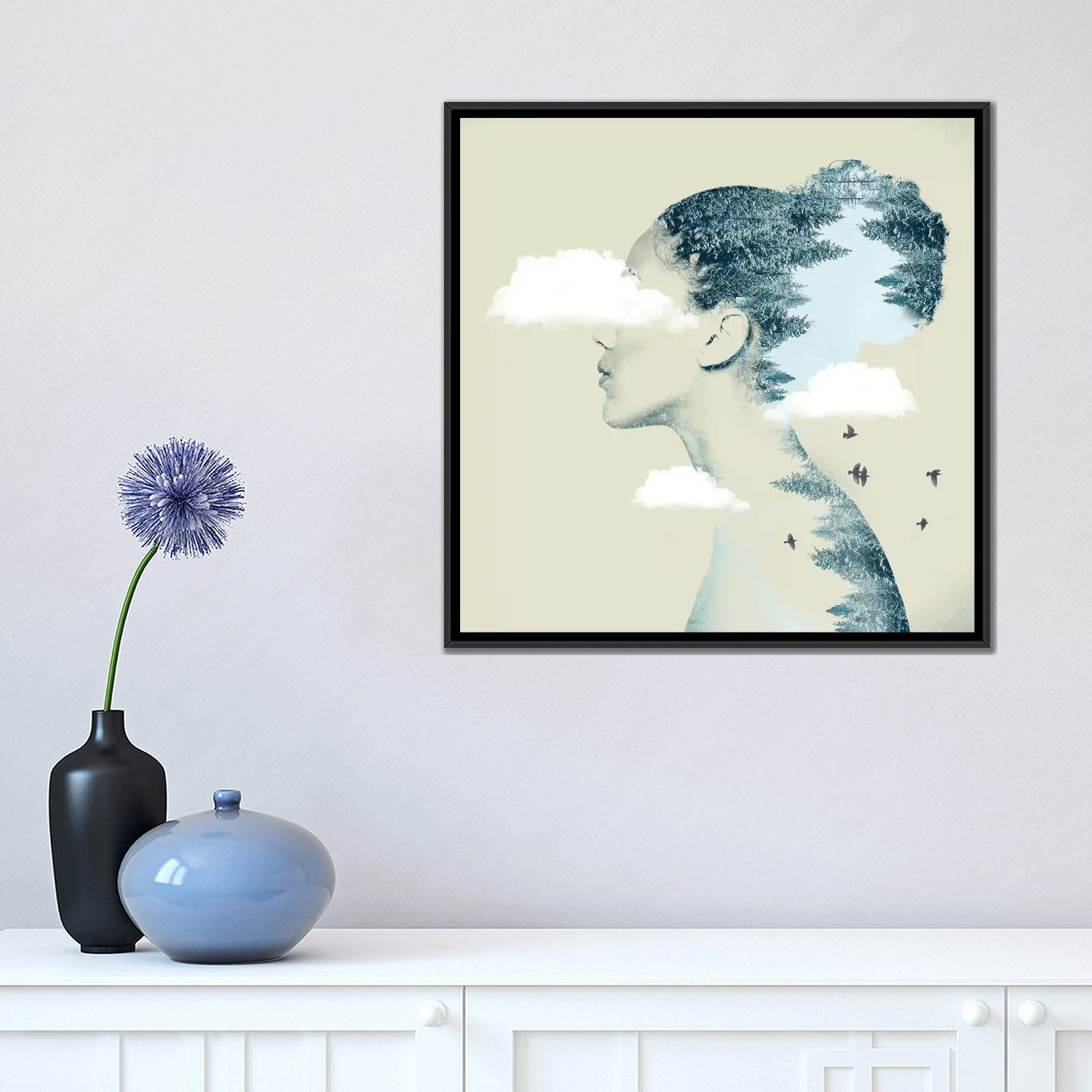 East Urban Home 'Double Exposure Hair I' By Vin Zzep Graphic Art Print ...