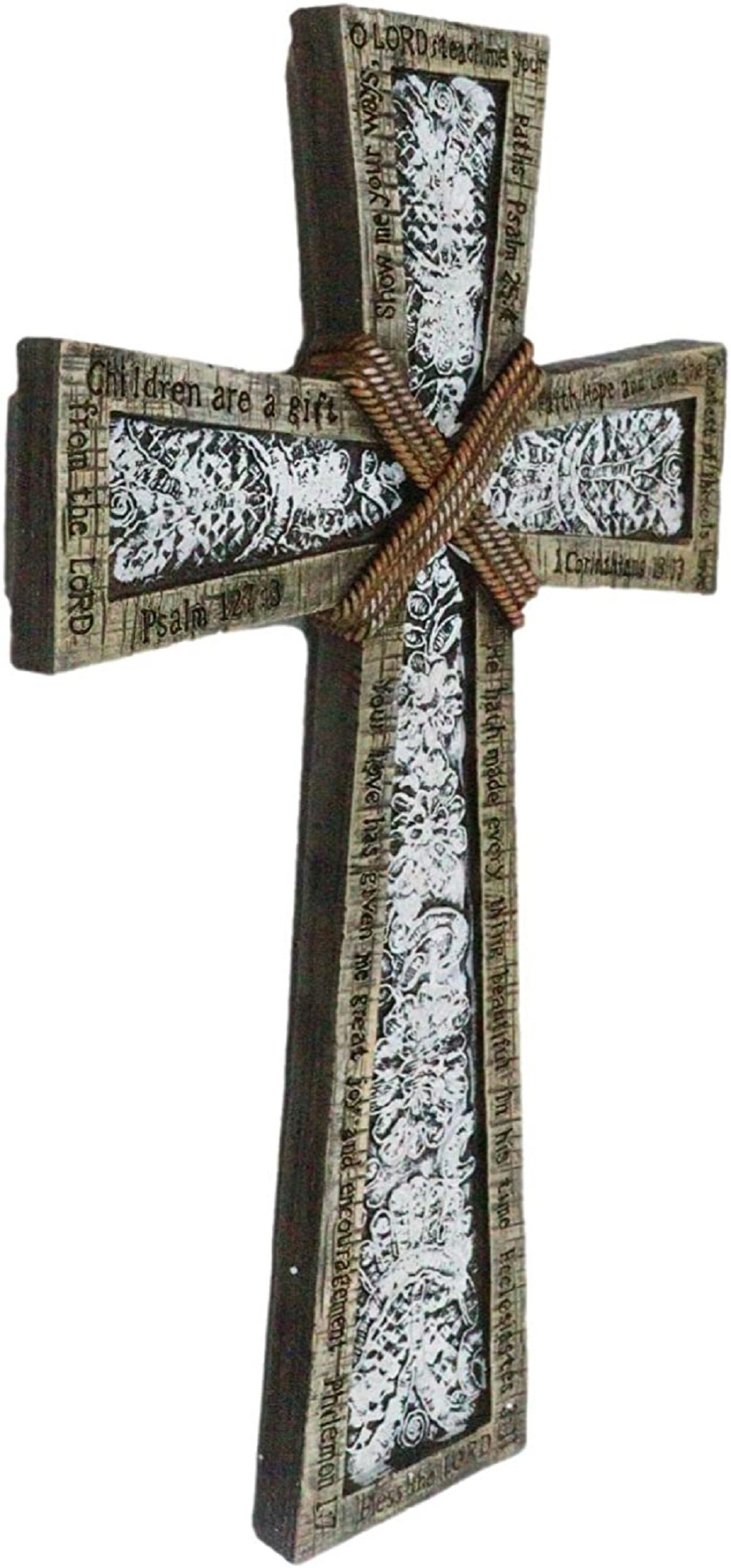 Trinx Faux Wooden Holy Bible Scriptures With Braided Ropes And Ornate ...