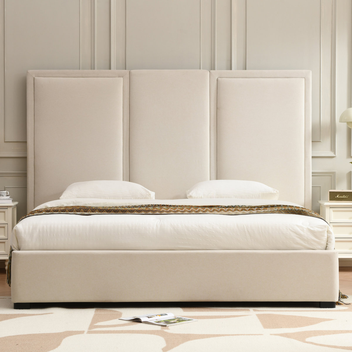 Ebern Designs Morghen Upholstered Platform Bed With Extra High ...