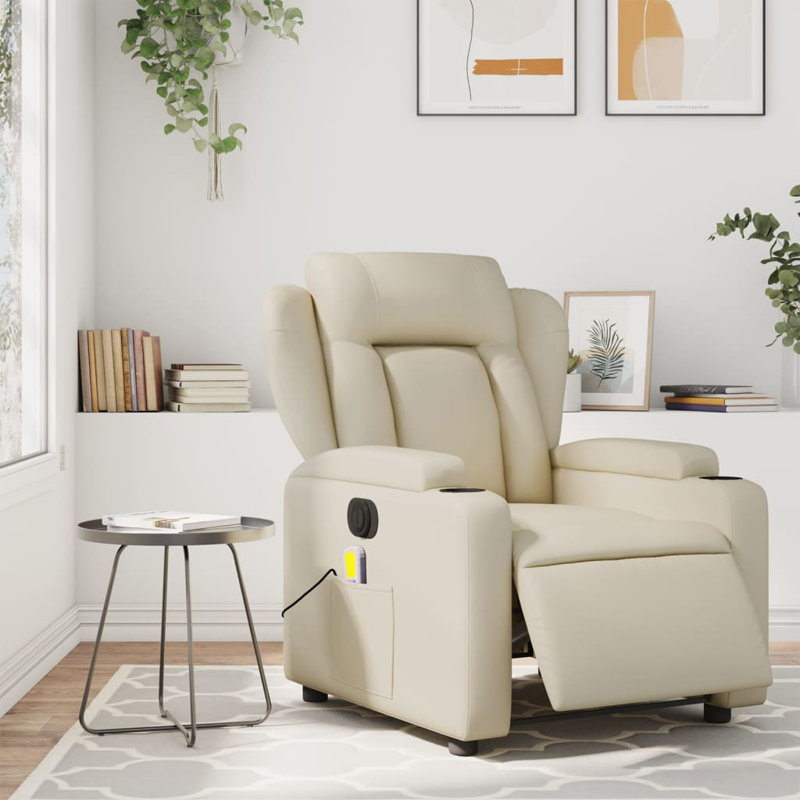 Ebern Designs Faux Leather Power Reclining Massage Chair | Wayfair