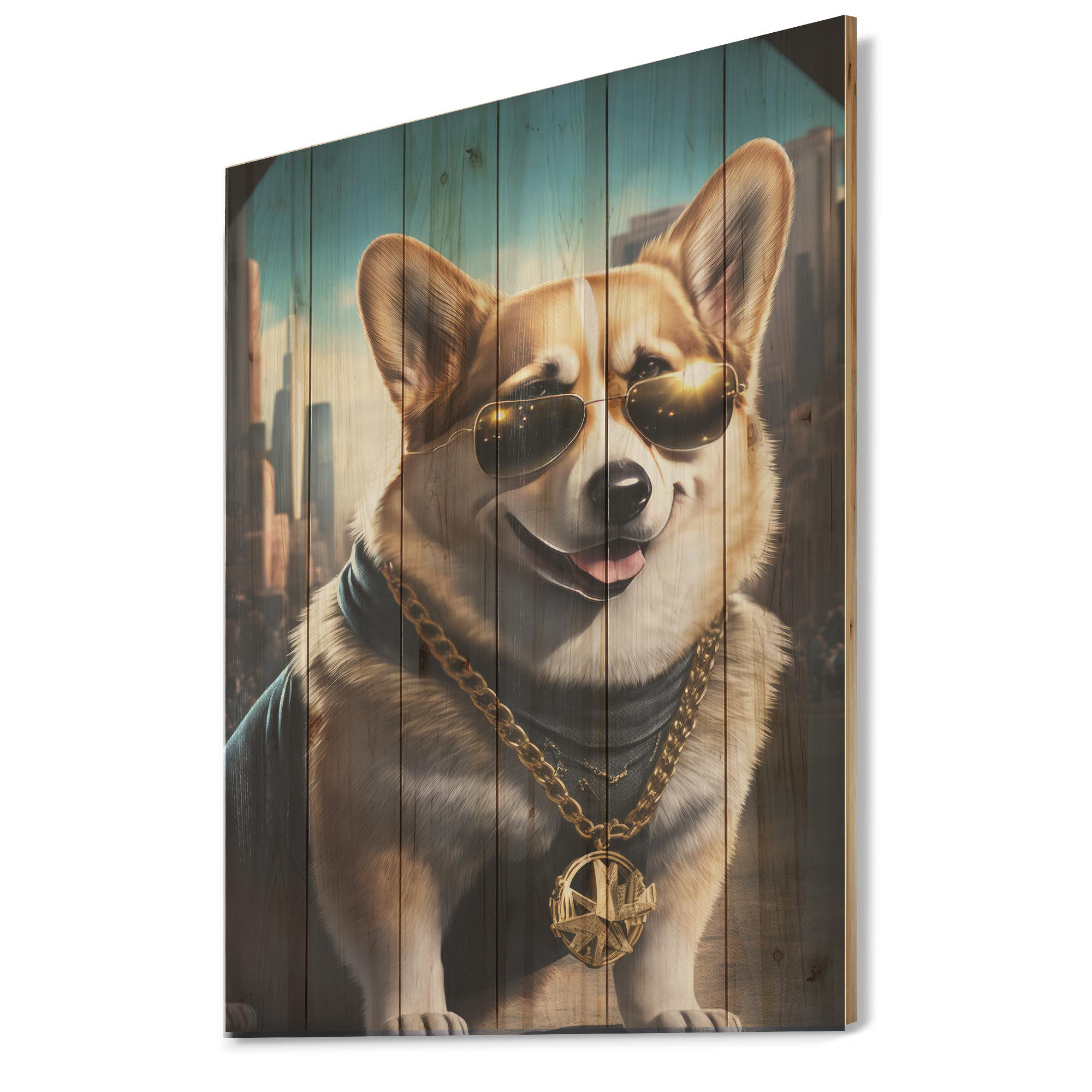 Trinx Hateme Pembroke Welsh Corgi Gangster In NYC II - Unframed Print ...